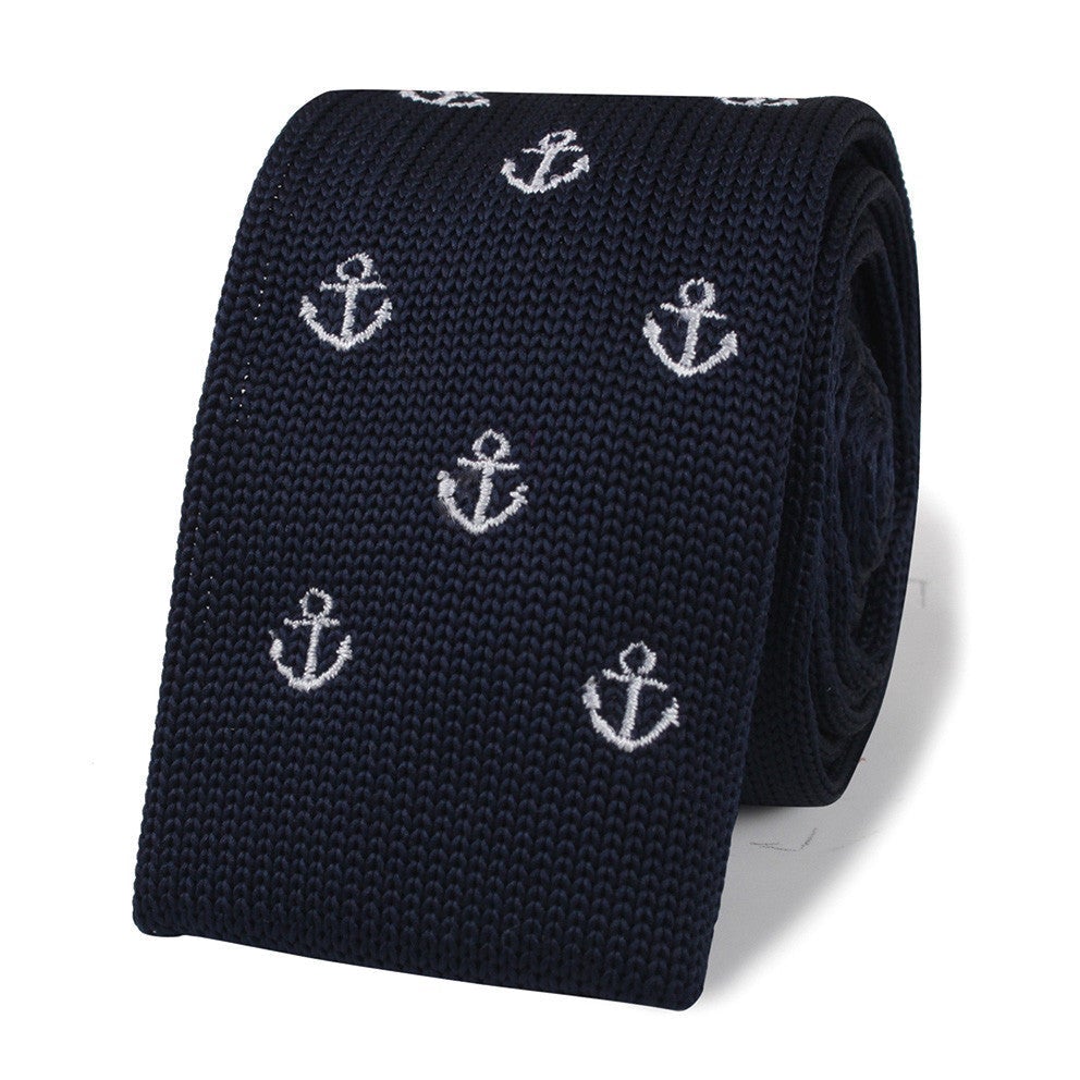 Navy Blue Nautical Knit Tie – SHOPWITHSTYLE