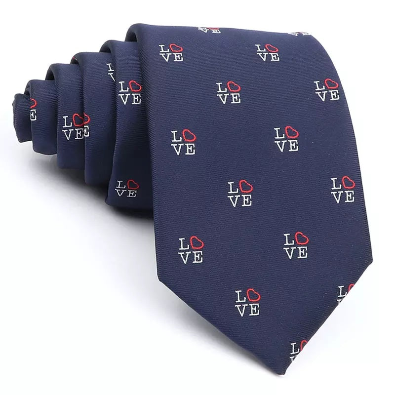 7.5cm Navy Blue Love Text Tie – SHOPWITHSTYLE