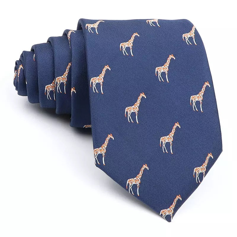 7.5cm Giraffe Print Blue Tie – SHOPWITHSTYLE
